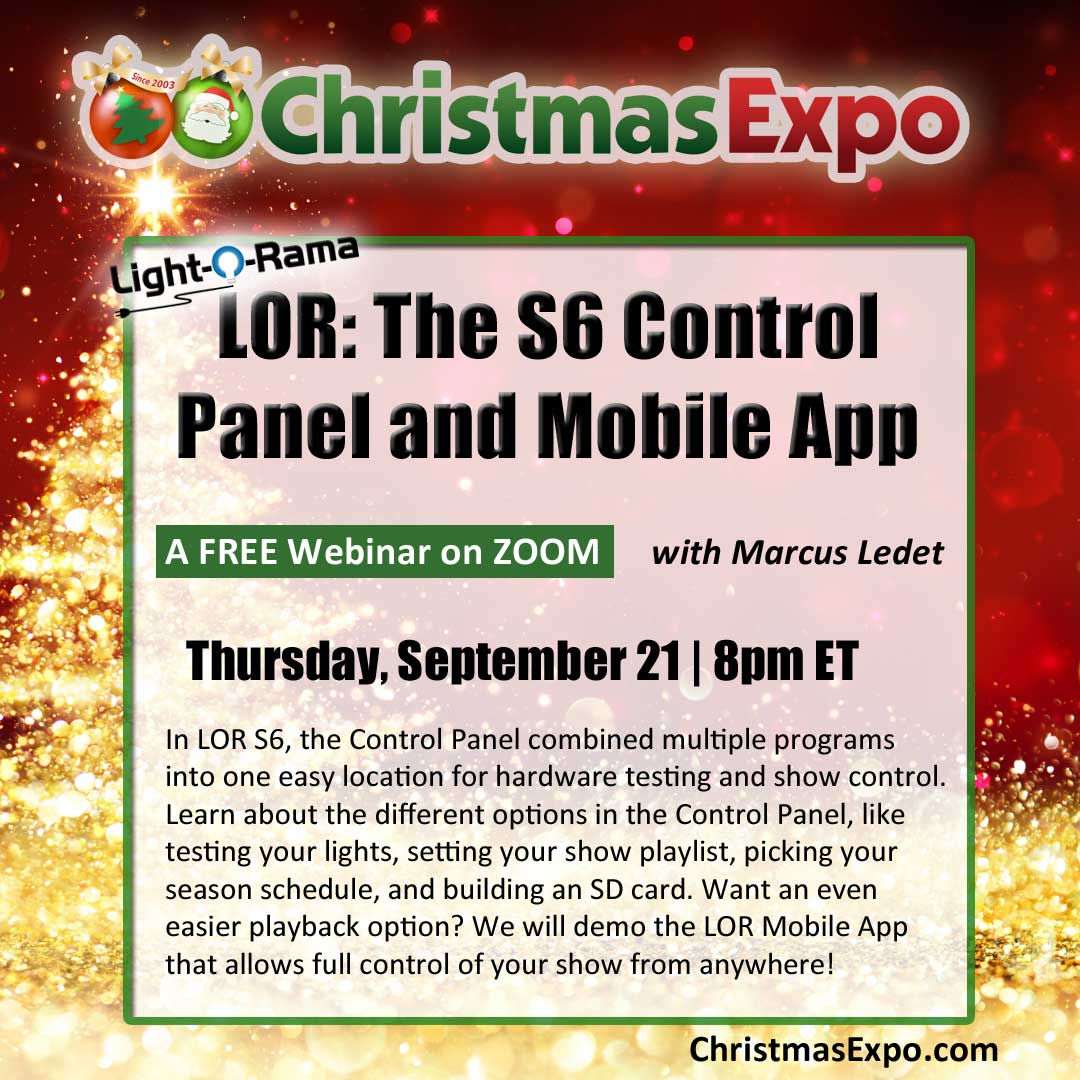 Free Webinar: LOR S6 Control Panel & Mobile App - Christmas Expo